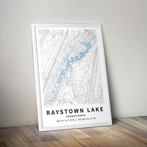 Printable Map of Raystown Lake, Pennsylvania, US - Instant Download ...