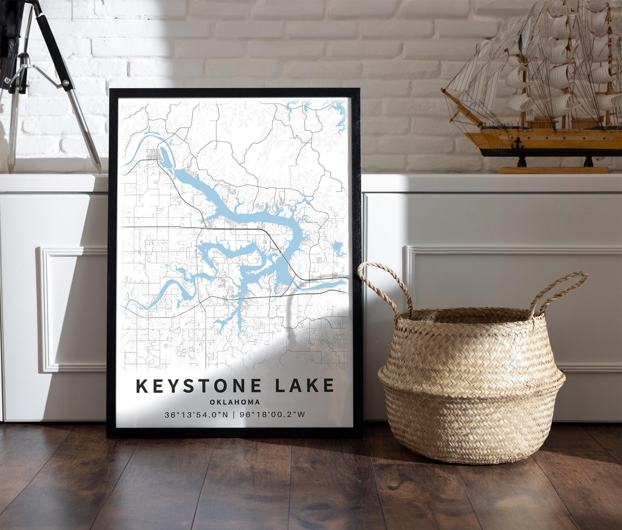 Mapa imprimible de Keystone Lake, Oklahoma, Texas - Descarga ...
