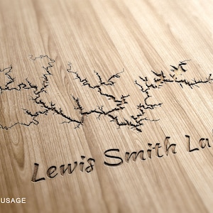 Lewis Smith Lake Alabama Map Vector File - Instant Download SVG \ DXF ...