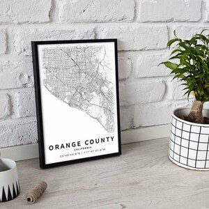 Printable Map of Orange County California United States With - Etsy