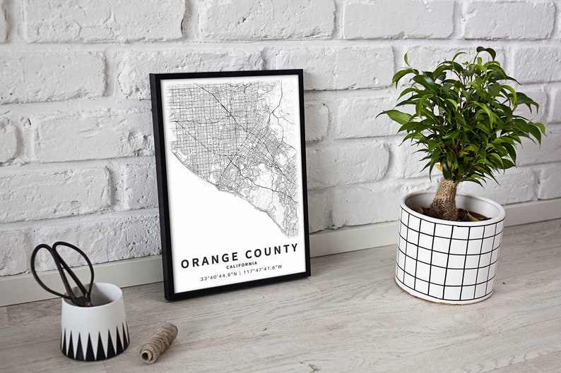 Printable Map of Orange County California United States With - Etsy