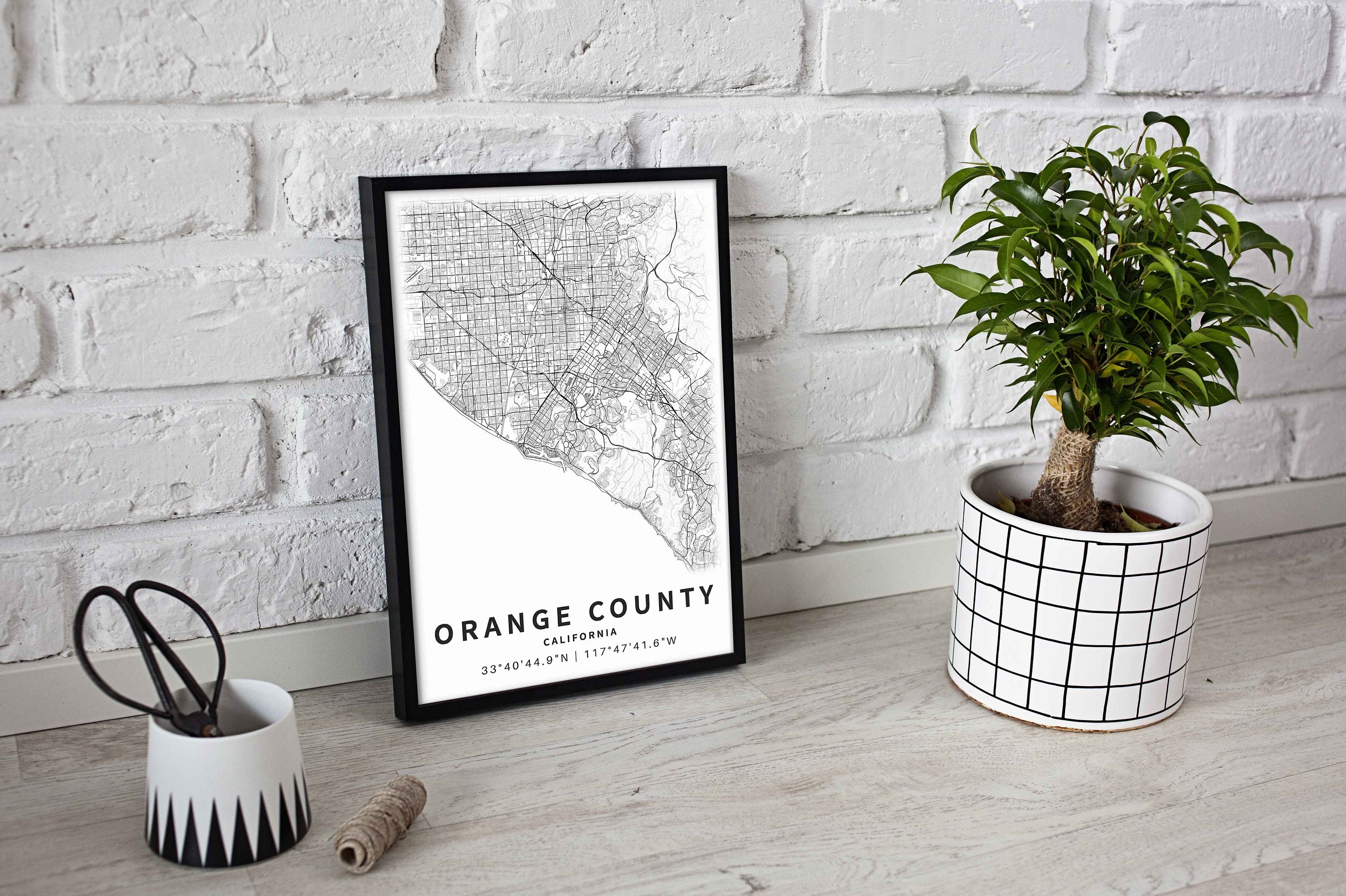 Printable Map of Orange County California United States with | Etsy