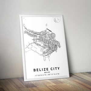 Printable Map of Belize City, Belize With Street Names Instant Download ...