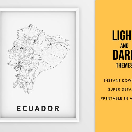 Prints Art & Collectibles Ecuador Map Poster Print etna.com.pe