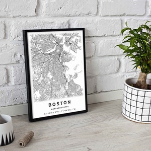 Printable Map of Boston, Massachusetts, USA With Street Names Instant ...