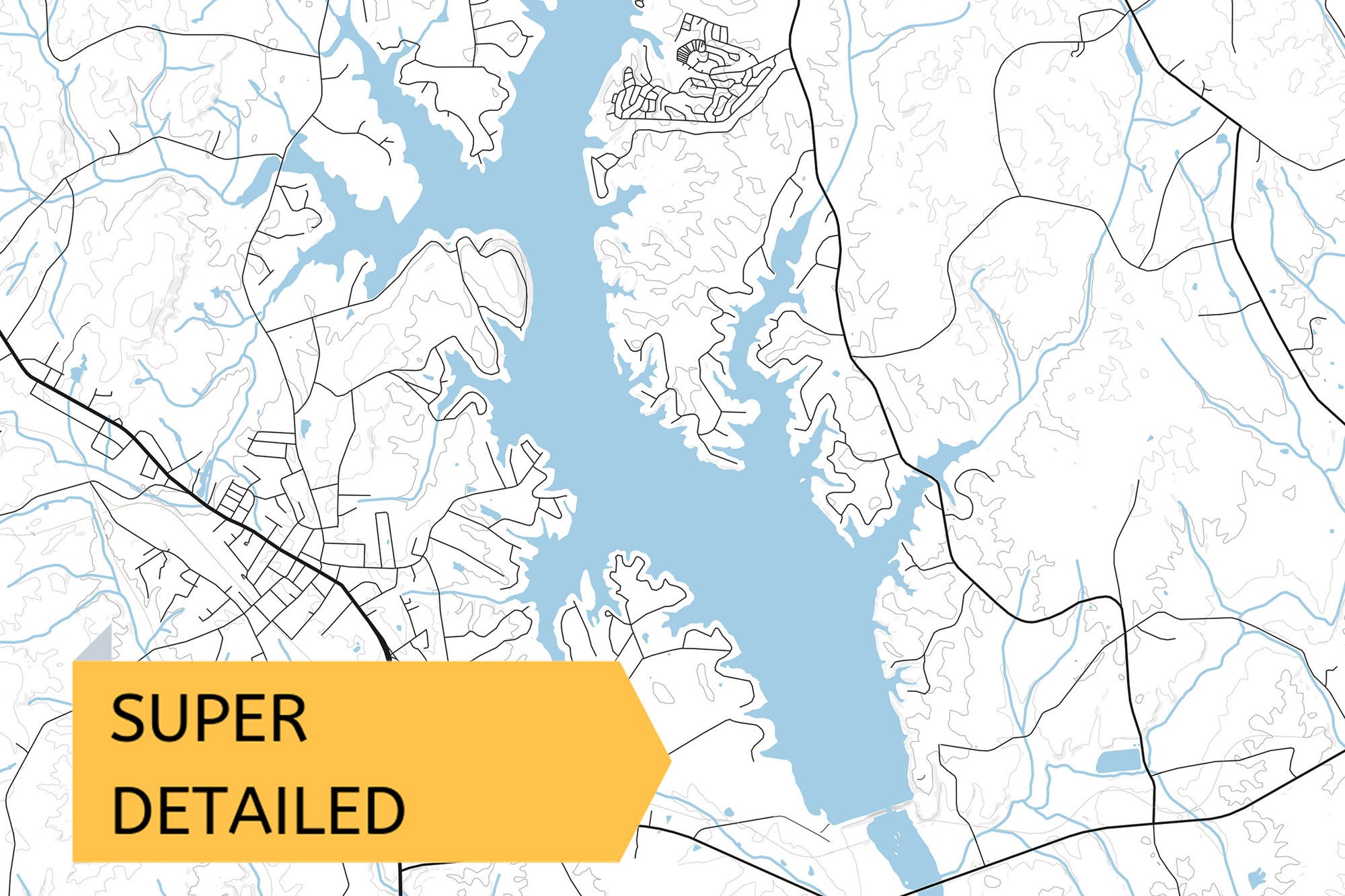 Printable Map of Lake Tillery North Carolina United States - Etsy
