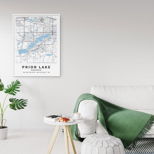Printable Map of Prior Lake, Minnesota, US Instant Download Lake Map ...