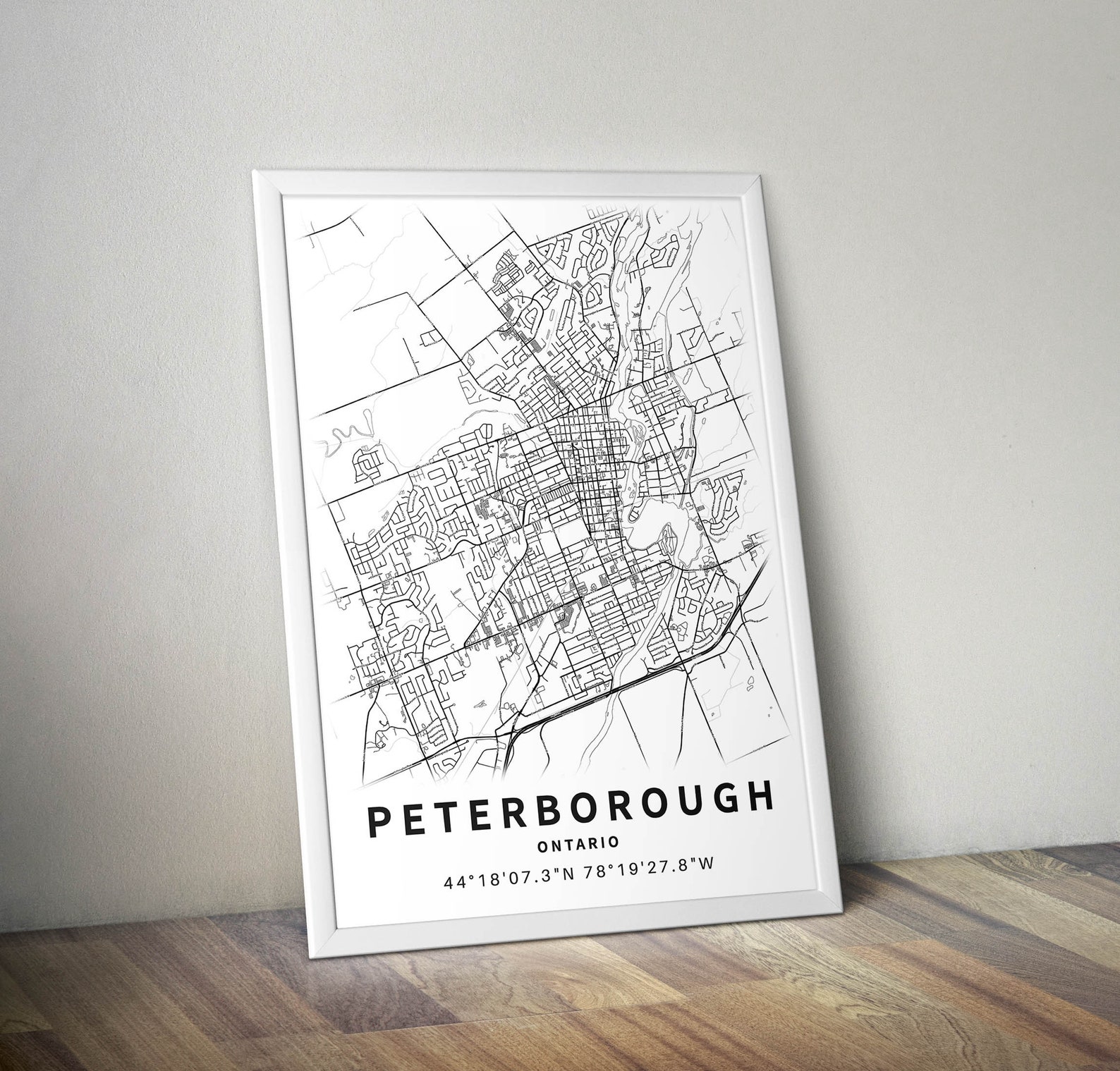 Printable Map of Peterborough Ontario Canada With Street Names - Etsy