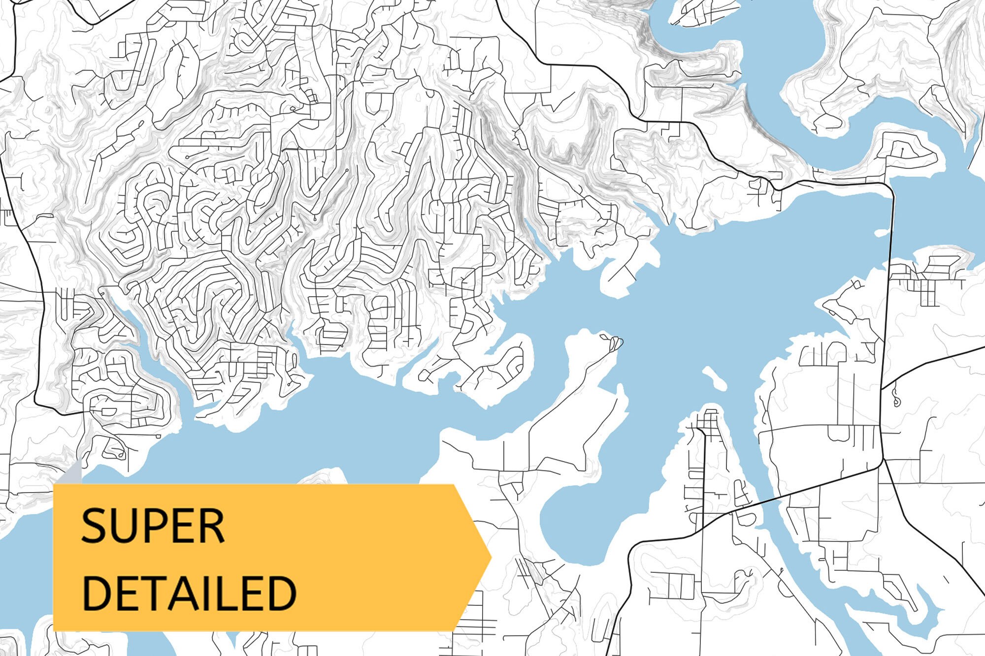 Printable Map of Greers Ferry Lake Arkansas United States - Etsy