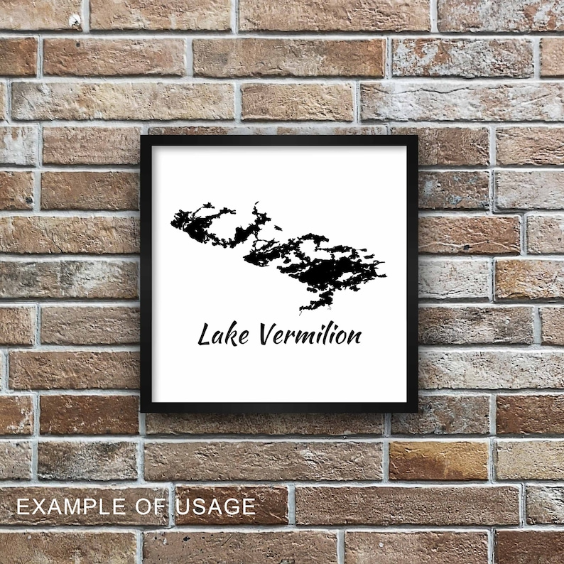Lake Vermilion Map SVG Minnesota Map Vector File Instant - Etsy