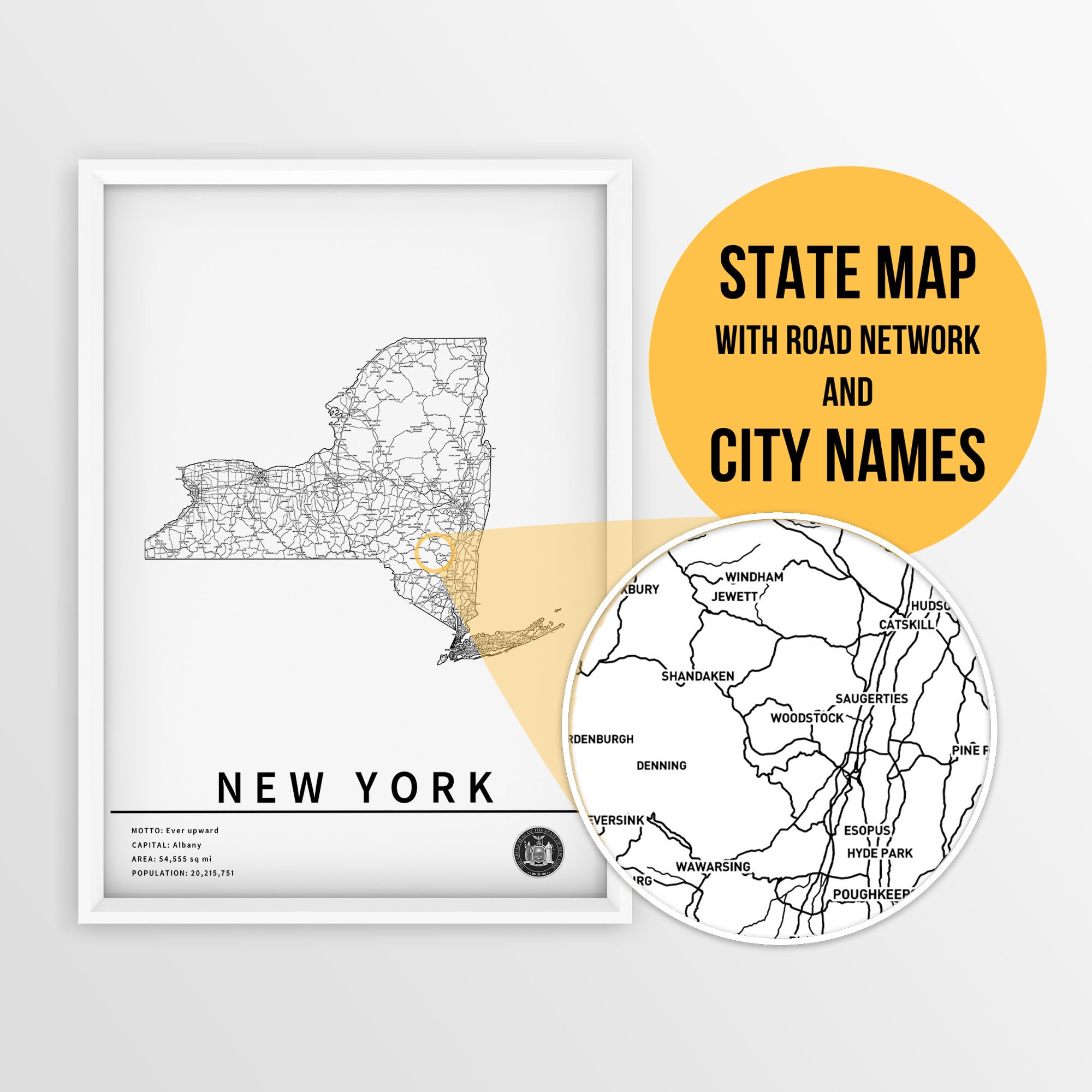 New York State Facts Population With Clipart