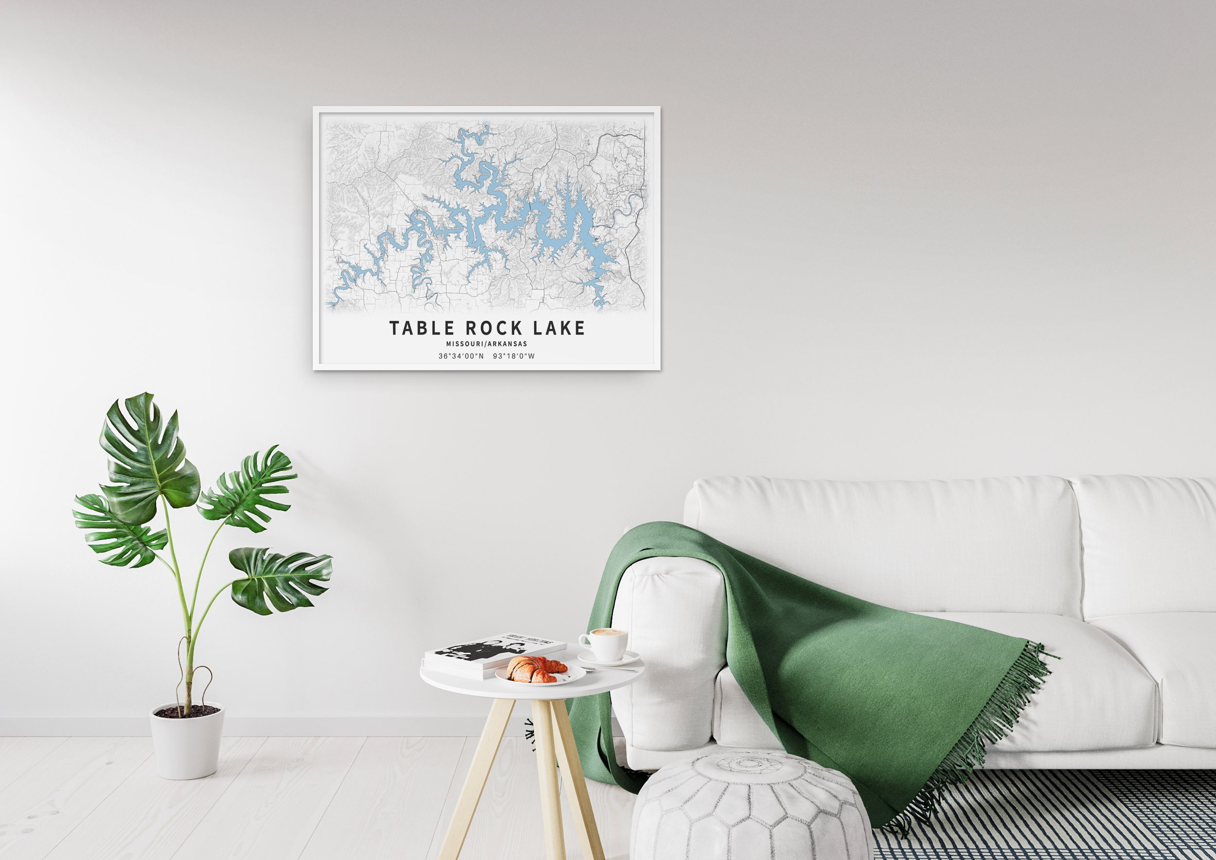 Custom Lake Map Print, Lake House Art - Digital Download \ Lake Poster ...