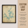 Custom Lake Map Print, Lake House Art - Digital Download \ Lake Poster ...