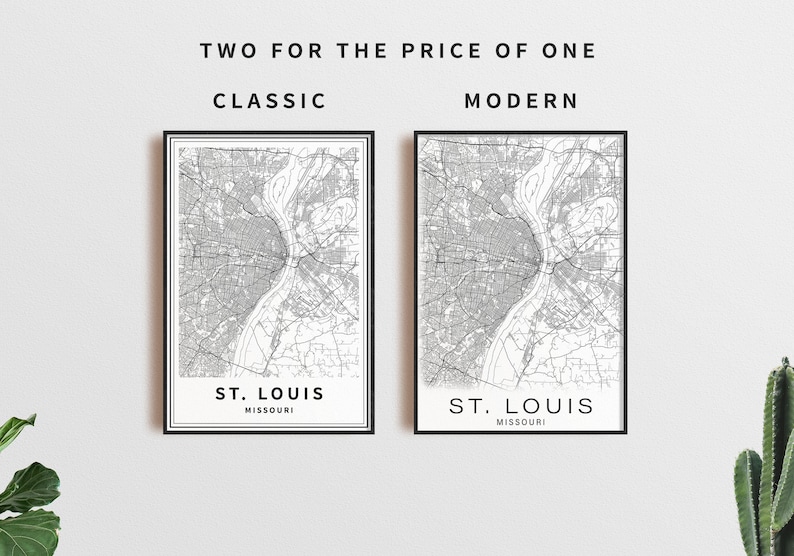 Printable Map of St. Louis Missouri United States Instant - Etsy