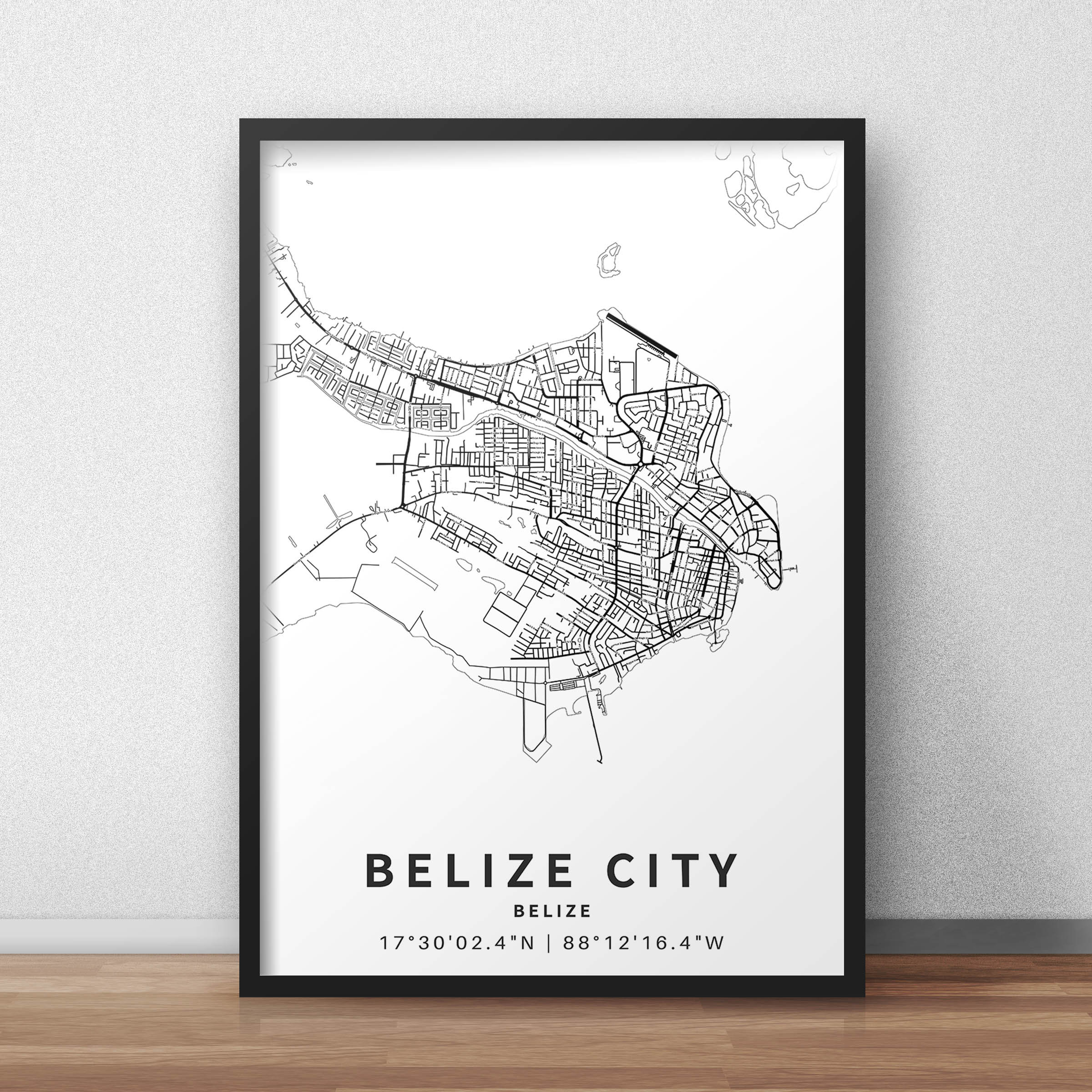 Printable Map of Belize City, Belize With Street Names - Instant ...