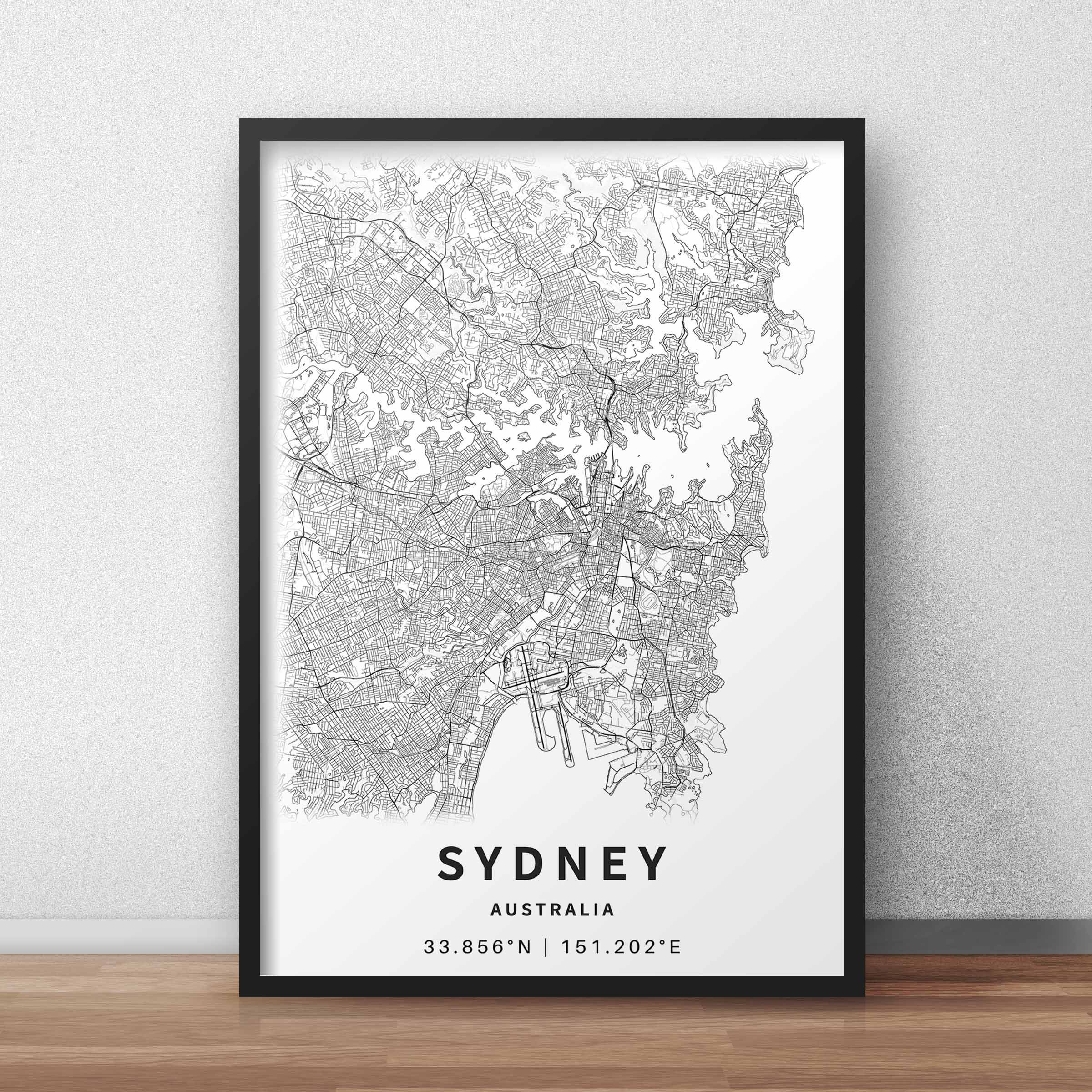 Printable Map of Sydney Australia With Street Names Instant | Etsy ...