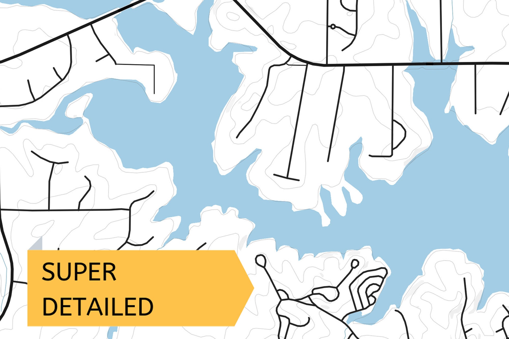 Printable Map of Lake Tobesofkee, Georgia, US - Instant Download \ Lake ...