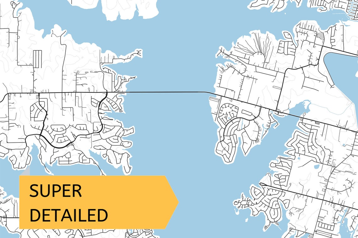 Printable Map of Lake Conroe Texas United States Instant - Etsy