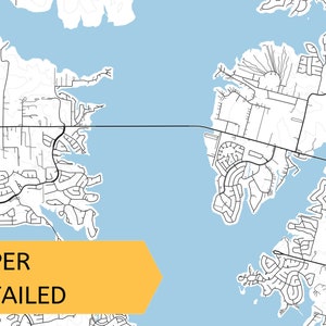 Printable Map of Lake Conroe, Texas - Instant Download \ Lake Map ...