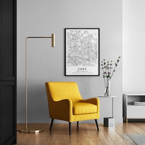 Printable Map of Cary, North Carolina, USA With Street Names - Instant ...