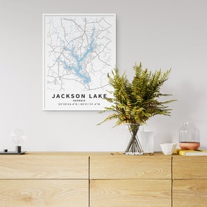 Printable Map of Jackson Lake, Georgia, US - Instant Download \ Lake ...