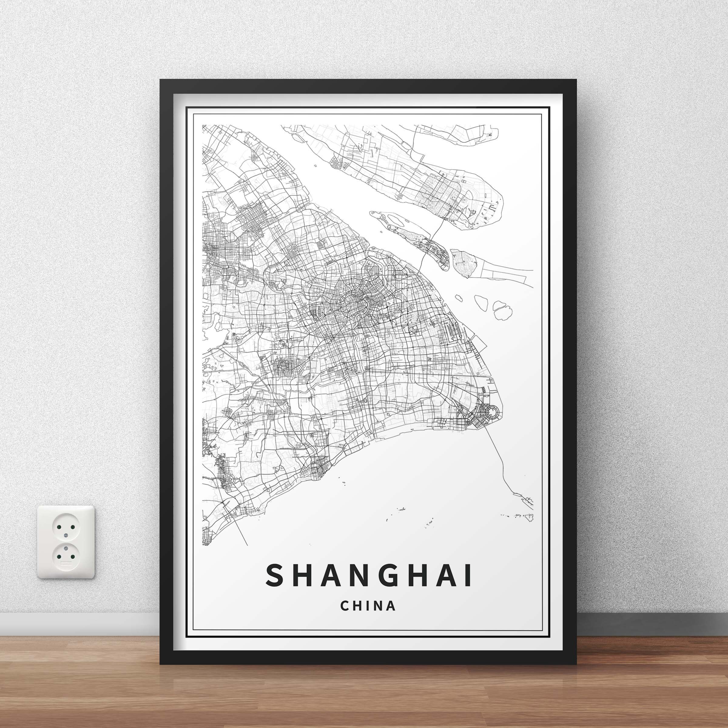 Printable Map of Shanghai 上海 上海 China Instant Download - Etsy