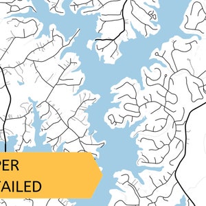 Printable Map of Jackson Lake, Georgia, US - Instant Download \ Lake ...