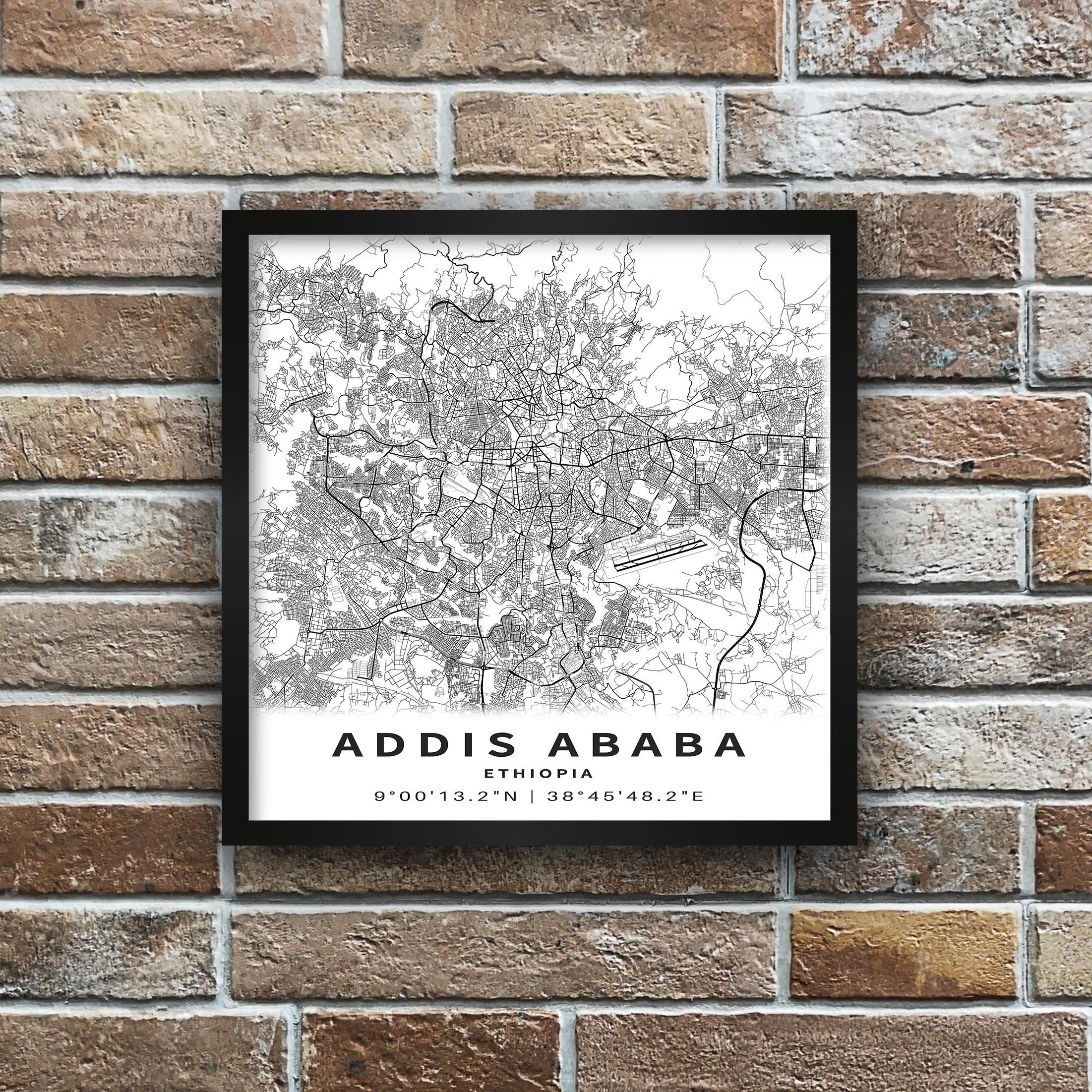 Printable Map of Addis Ababa, Ethiopia With Street Names - Instant ...
