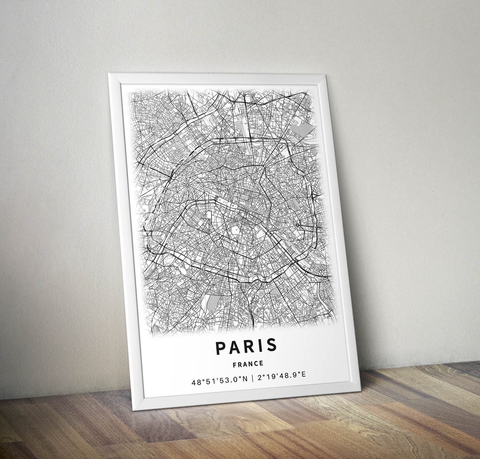 Printable Map of Paris France With Street Names Instant - Etsy