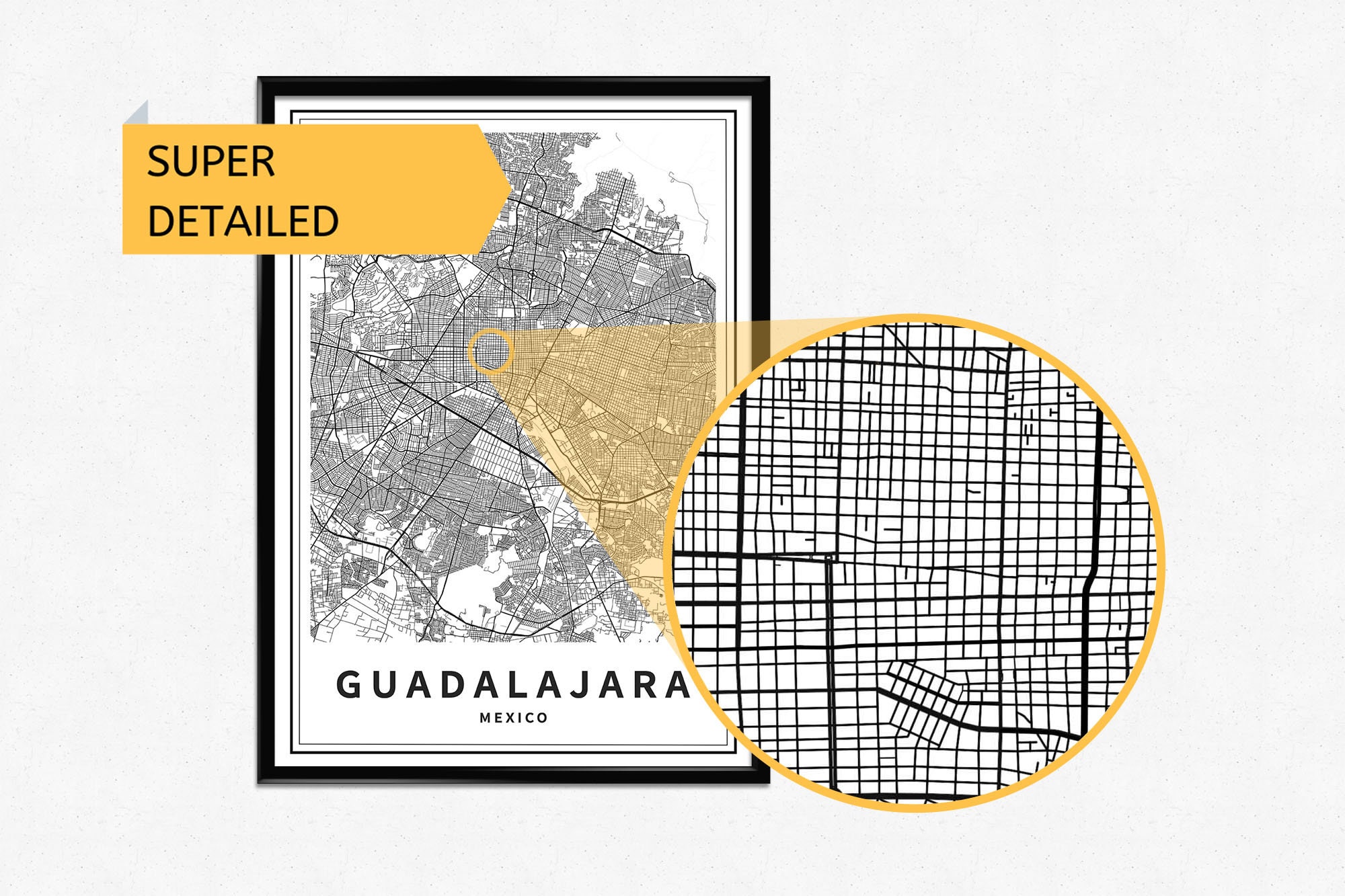Printable Map of Guadalajara Mexico Instant Download City | Etsy