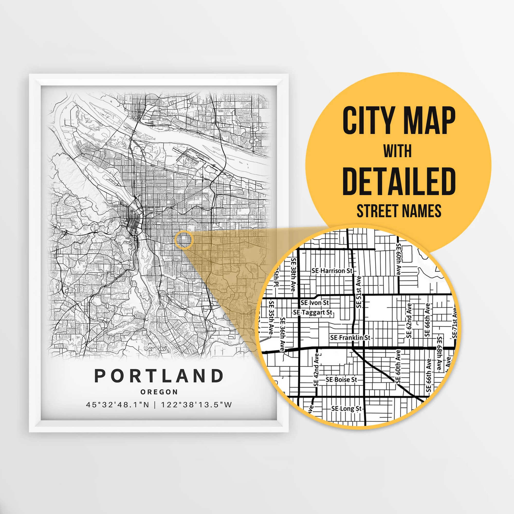 Printable Map Of Portland Oregon
