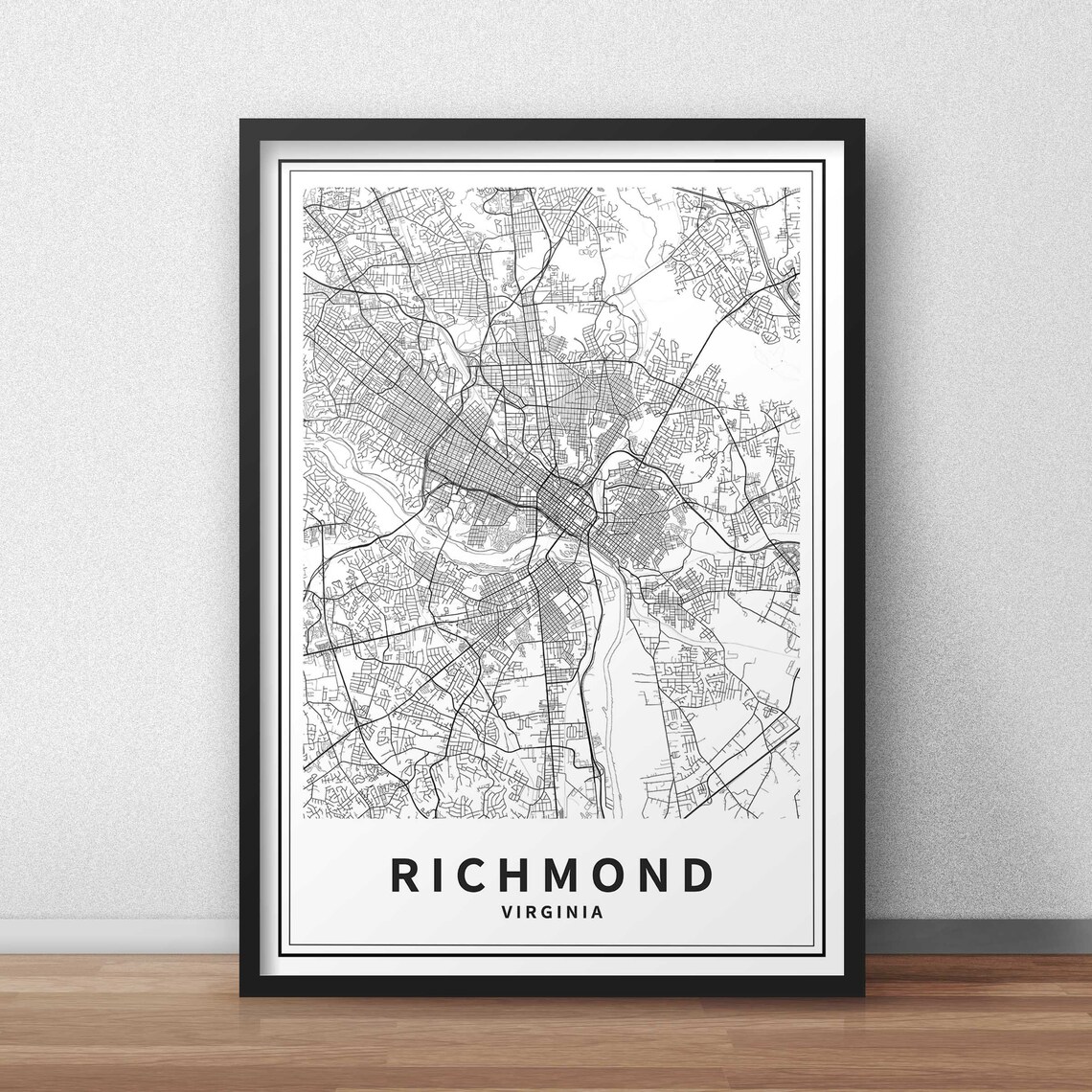 Printable Map of Richmond Virginia United States Instant - Etsy