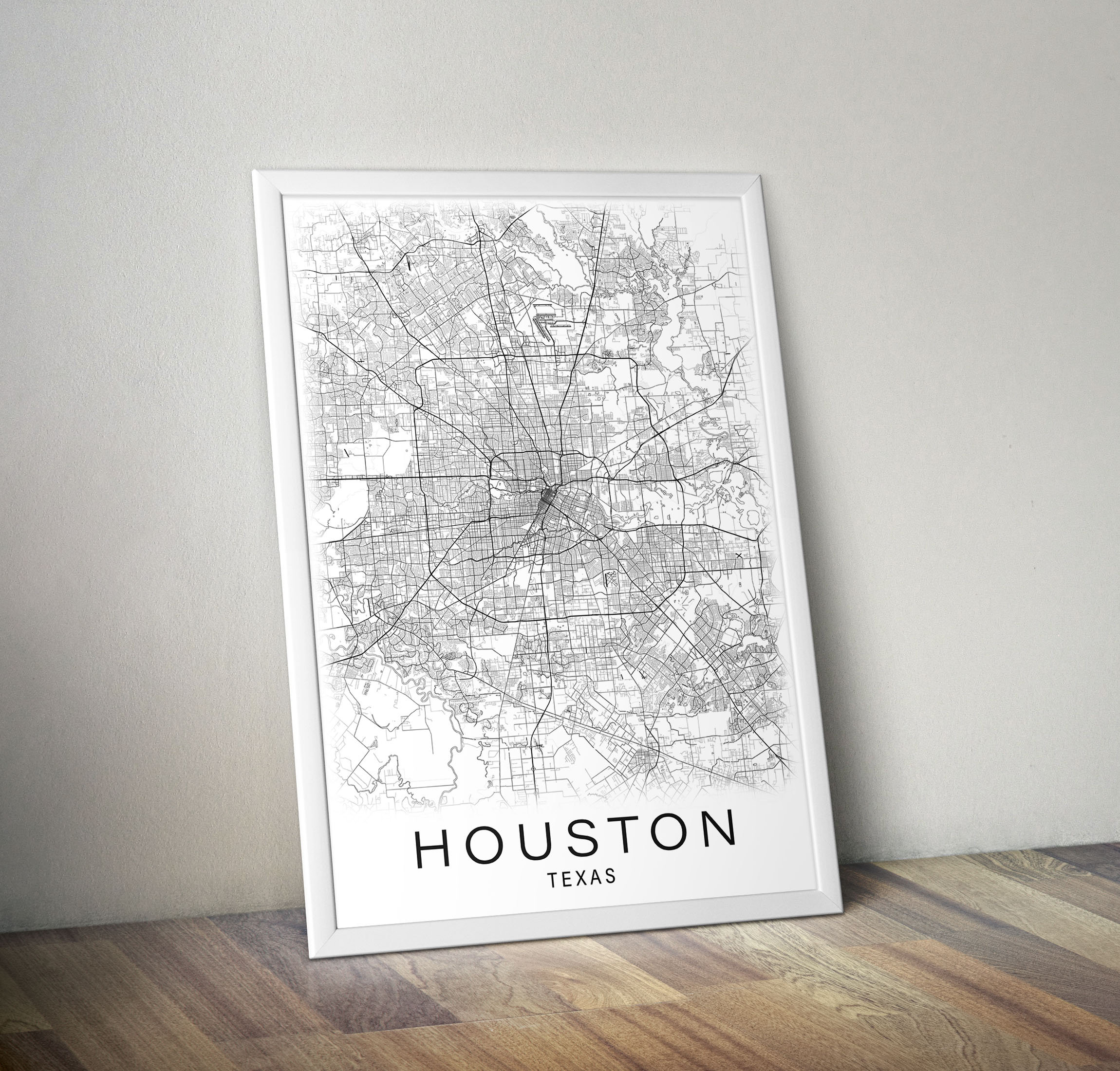 Printable Map of Houston Texas United States Instant | Etsy