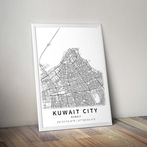 Printable Map of Kuwait City, Kuwait With Street Names - Instant ...