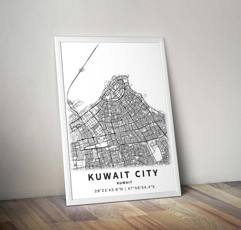 Printable Map of Kuwait City Kuwait With Street Names - Etsy
