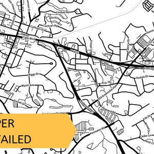 Printable Map of Clemson, South Carolina, USA With Street Names ...