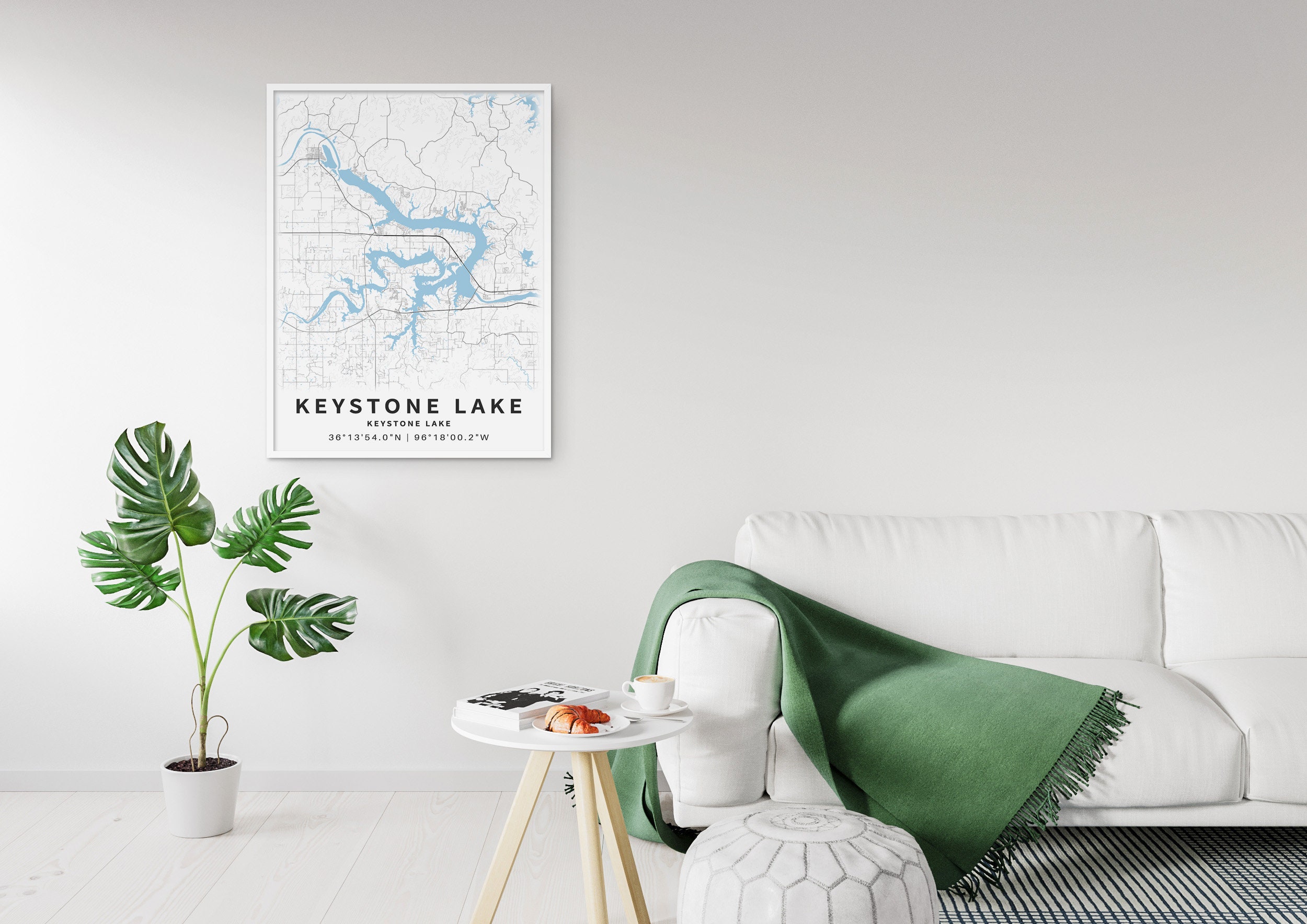 Printable Map of Keystone Lake Oklahoma Texas United States - Etsy