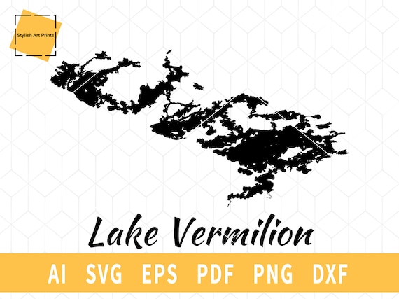 Lake Vermilion Map SVG Minnesota Map Vector File Instant - Etsy