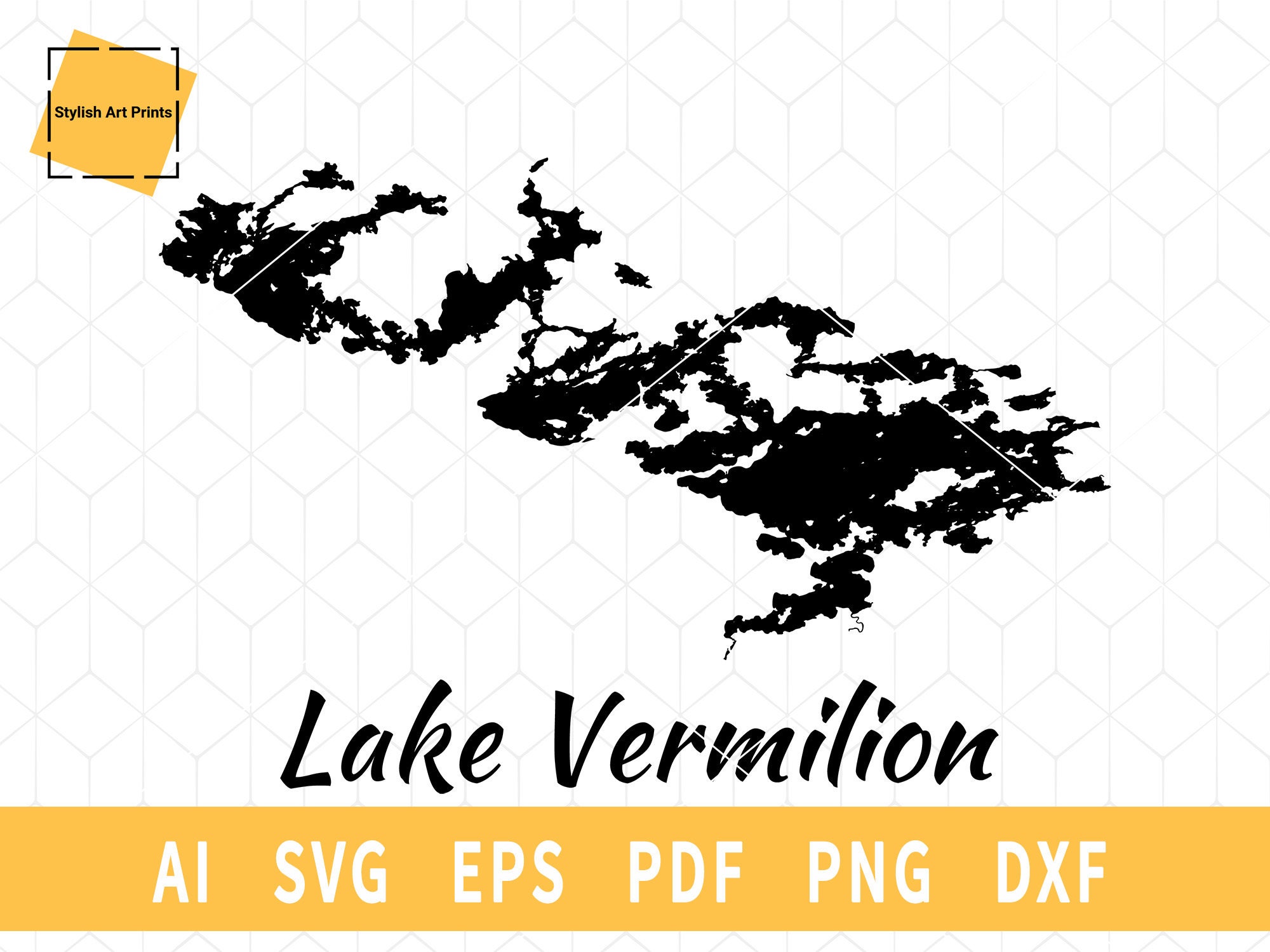 Lake Vermilion Map SVG Minnesota Map Vector File Instant - Etsy