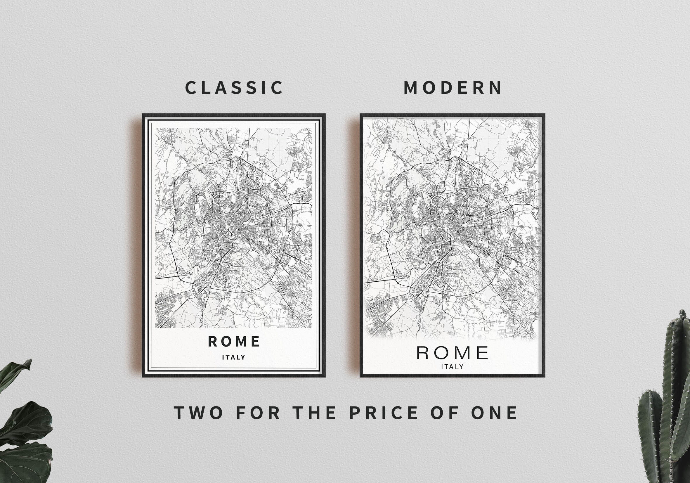 Printable Map of Rome Italy Instant Download City Map | Etsy