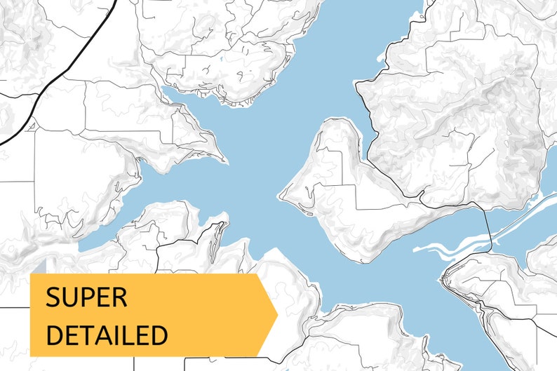 Printable Map of Lake Coeur D'alene Idaho United States - Etsy