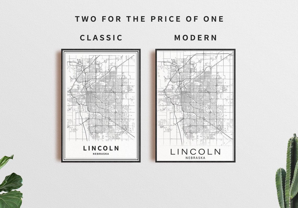 Printable Map of Lincoln Nebraska NE USA Instant Download - Etsy