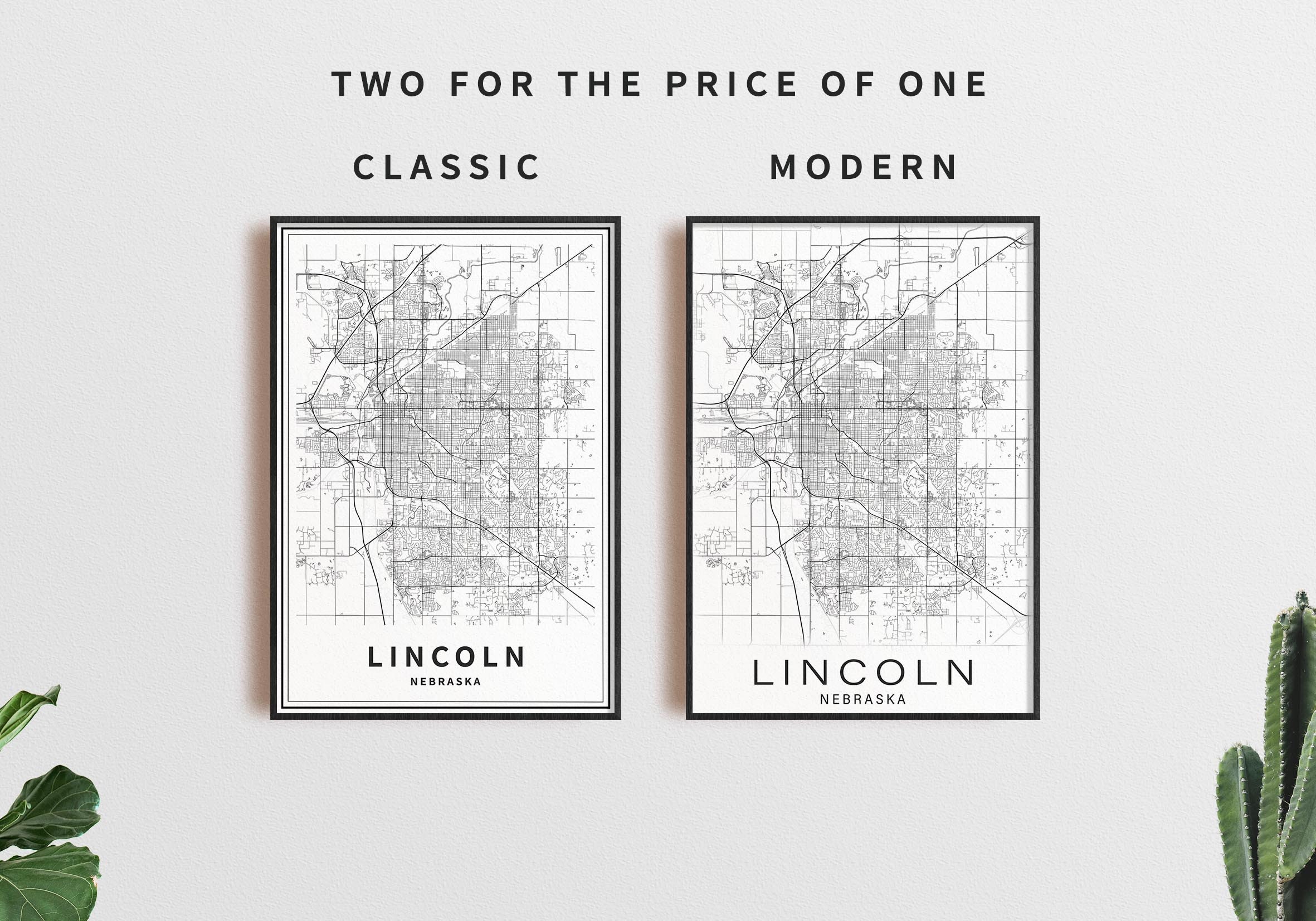 Printable Map of Lincoln Nebraska NE USA Instant Download | Etsy
