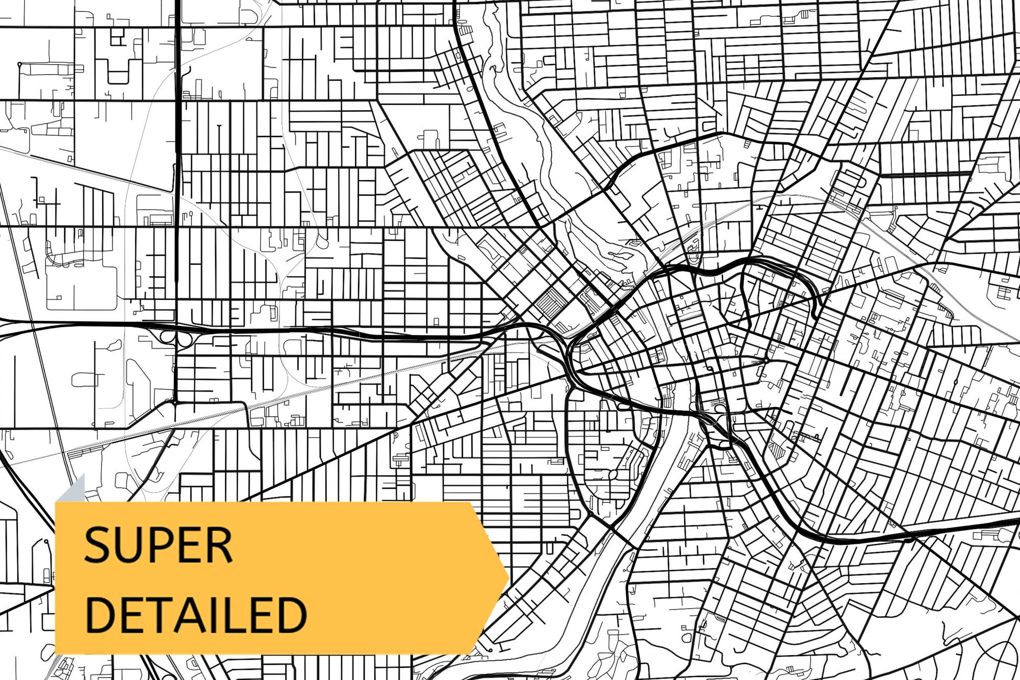 Mapa imprimible de Rochester Nueva York NY EE.UU. Descarga | Etsy