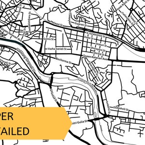 Printable Map of Tbilisi, Georgia With Street Names - Instant Download ...