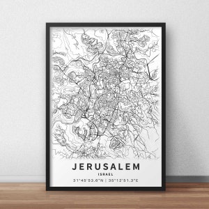 Printable Map of Jerusalem, Israel With Street Names - Instant Download ...