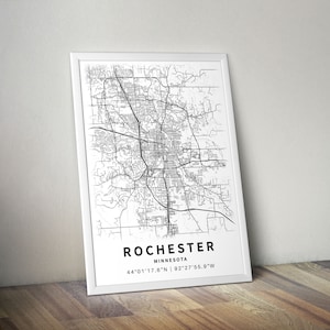 Printable Map of Rochester, Minnesota, USA With Street Names - Instant ...