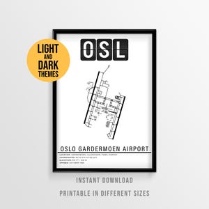 Airport Map Norway - Etsy