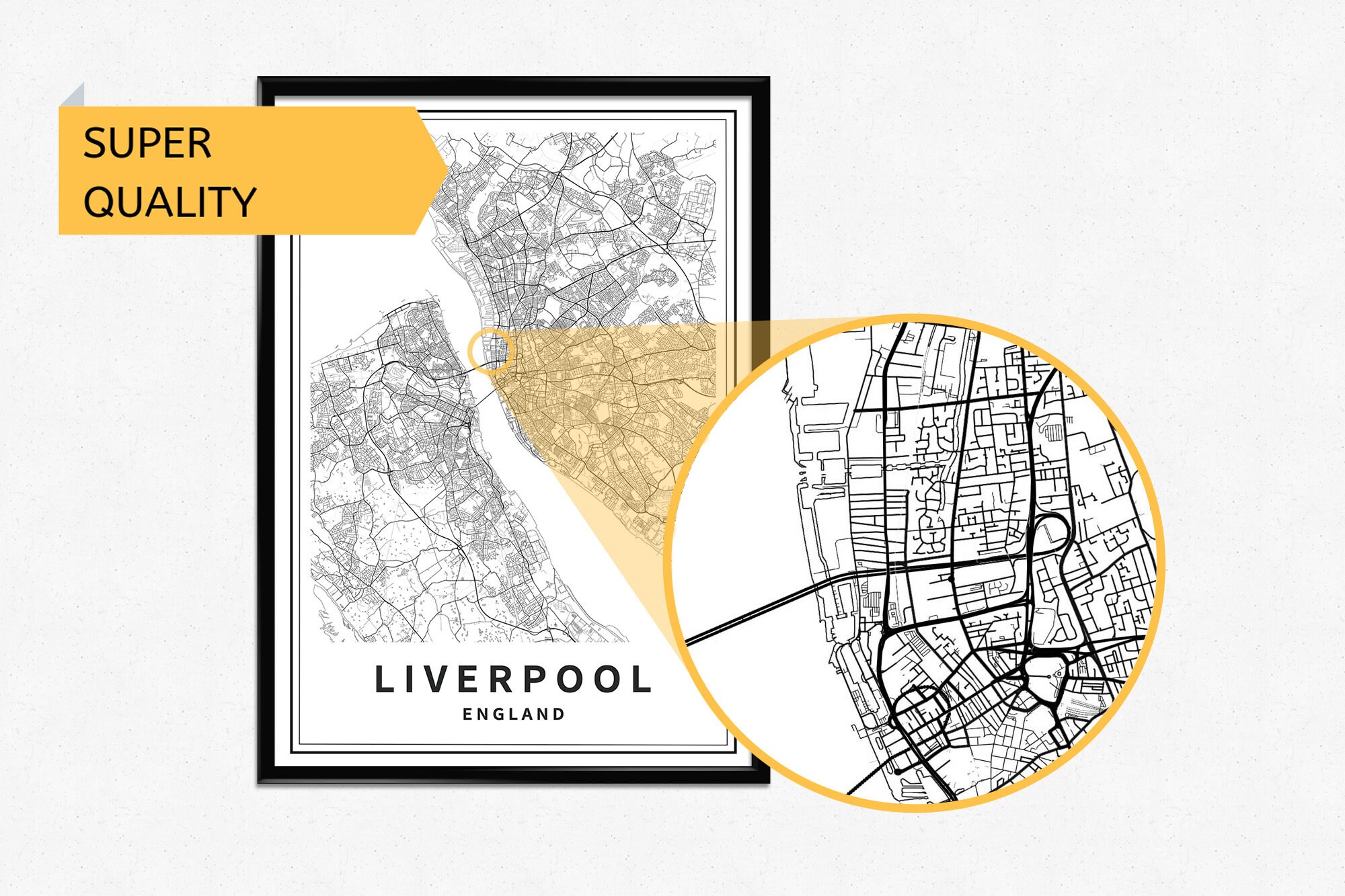 Printable Map of Liverpool England United Kingdom UK - Etsy