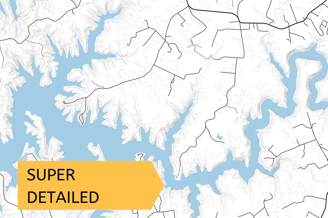 Printable Map of Laurel River Lake, Kentucky, US - Instant Download ...